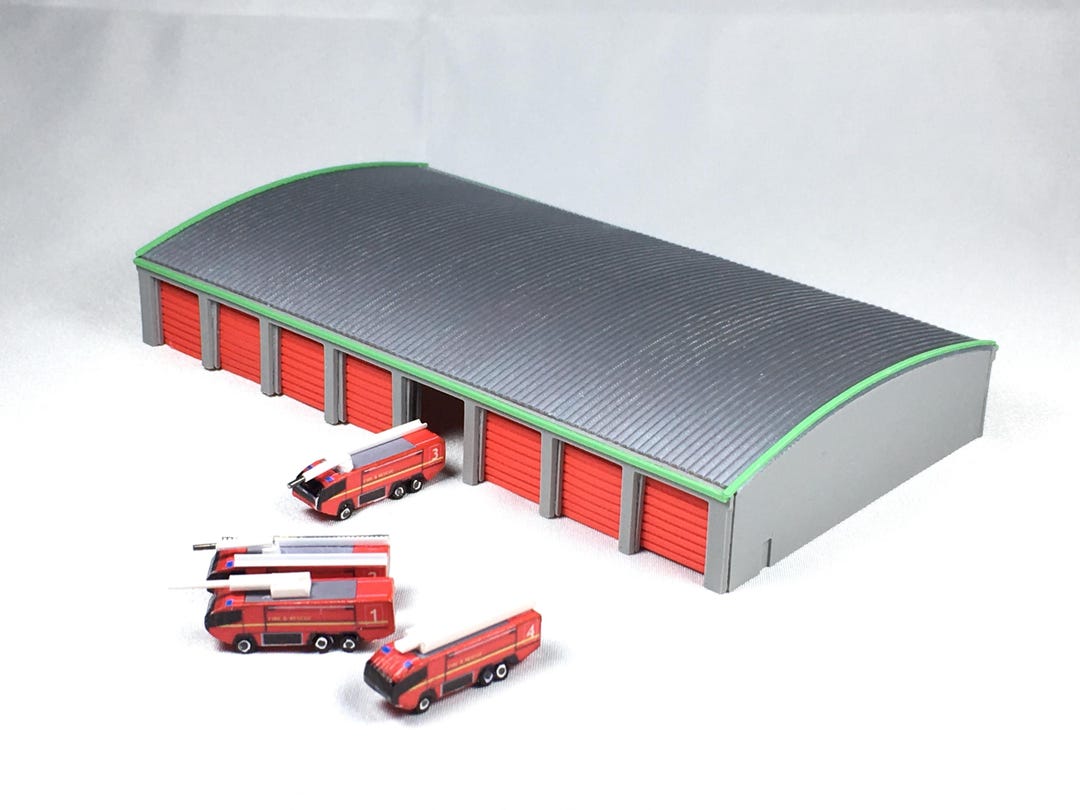 1/400 Sliding Doors Interactive Fire Station Model for Scale Airports ...