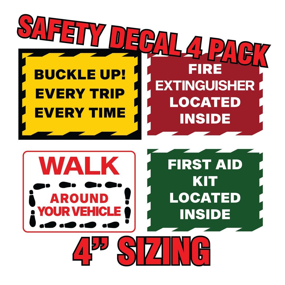 Safety Decal 4 Pack - Etsy