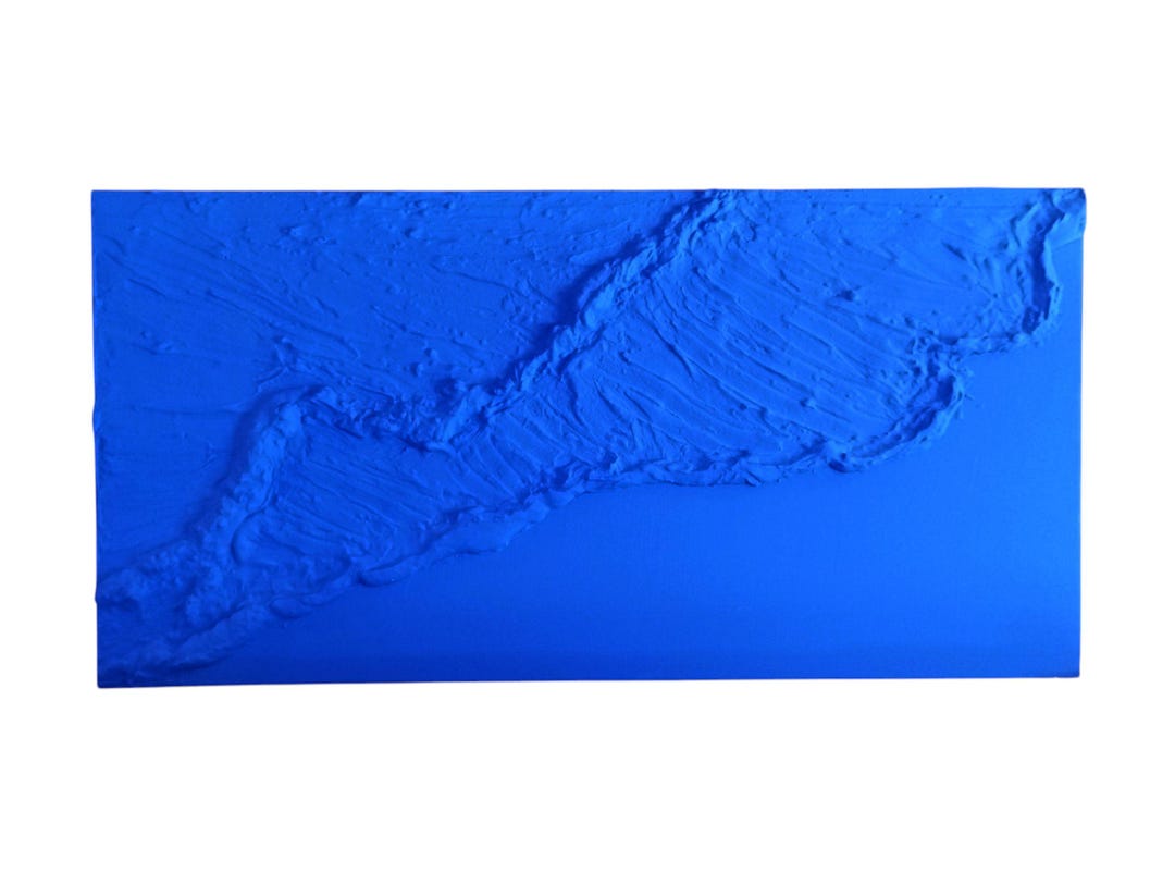 Yves Klein Ultramarine Intense Vivid Blue Handmade Wave Beach Landscape ...