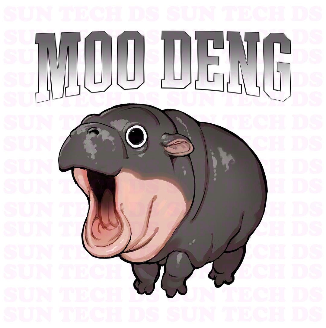 Moo Deng PNG, Cute Moo Deng Hippo PNG, Baby Pygmy Hippo, I Love Moo ...