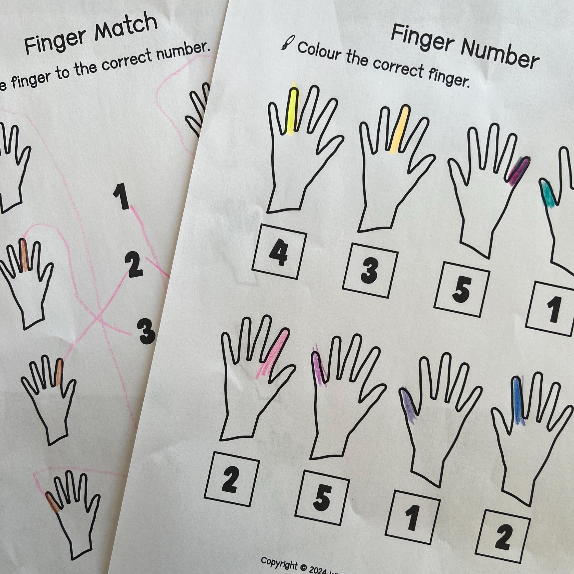 Piano Finger Number Worksheets for Young Children, Pre-school Learning ...