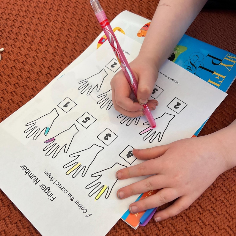 Piano Finger Number Worksheets for Young Children, Pre-school Learning ...