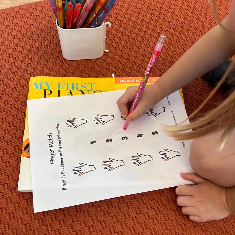 Piano Finger Number Worksheets for Young Children, Pre-school Learning ...