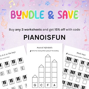 Piano Finger Number Worksheets for Young Children, Pre-school Learning ...