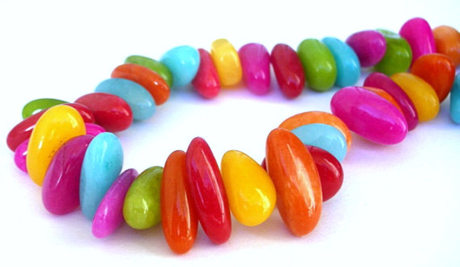 Multicolor Gemstone Necklace, Candy Jade Necklace, Bright Multicolor ...