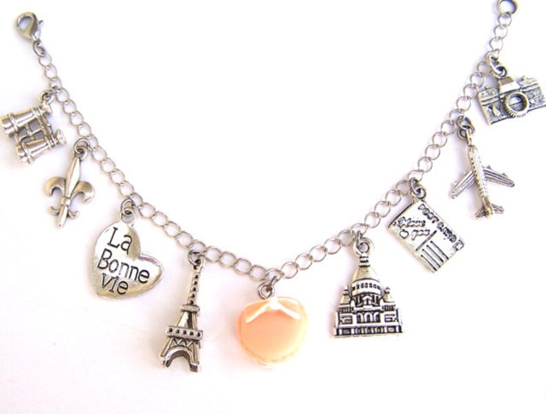 Love Paris Bracelet France Necklace Paris Charm Travel - Etsy