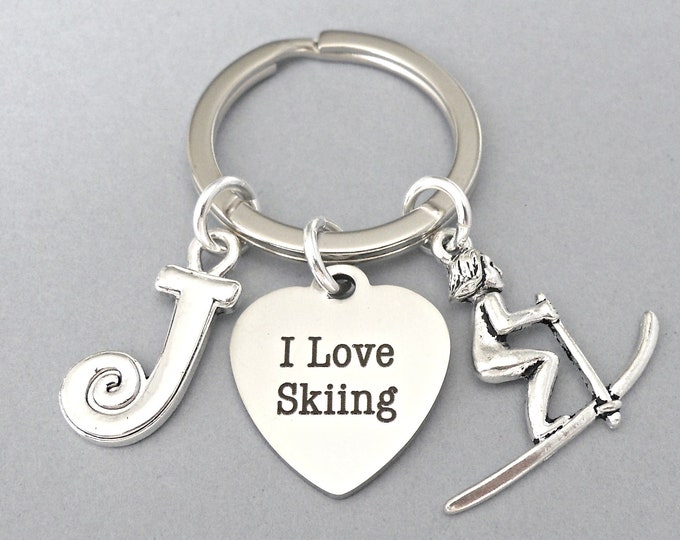 Ski Keychain, Skiing Key Chain, Gift for Skiier Teenager Teenage Teen ...
