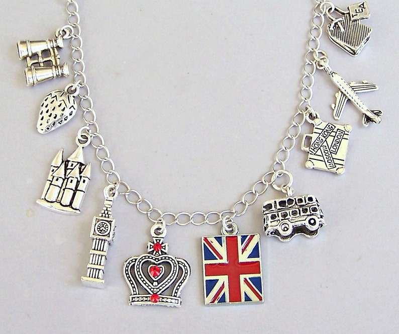 London Charm Bracelet England Bracelet Travel Love London - Etsy