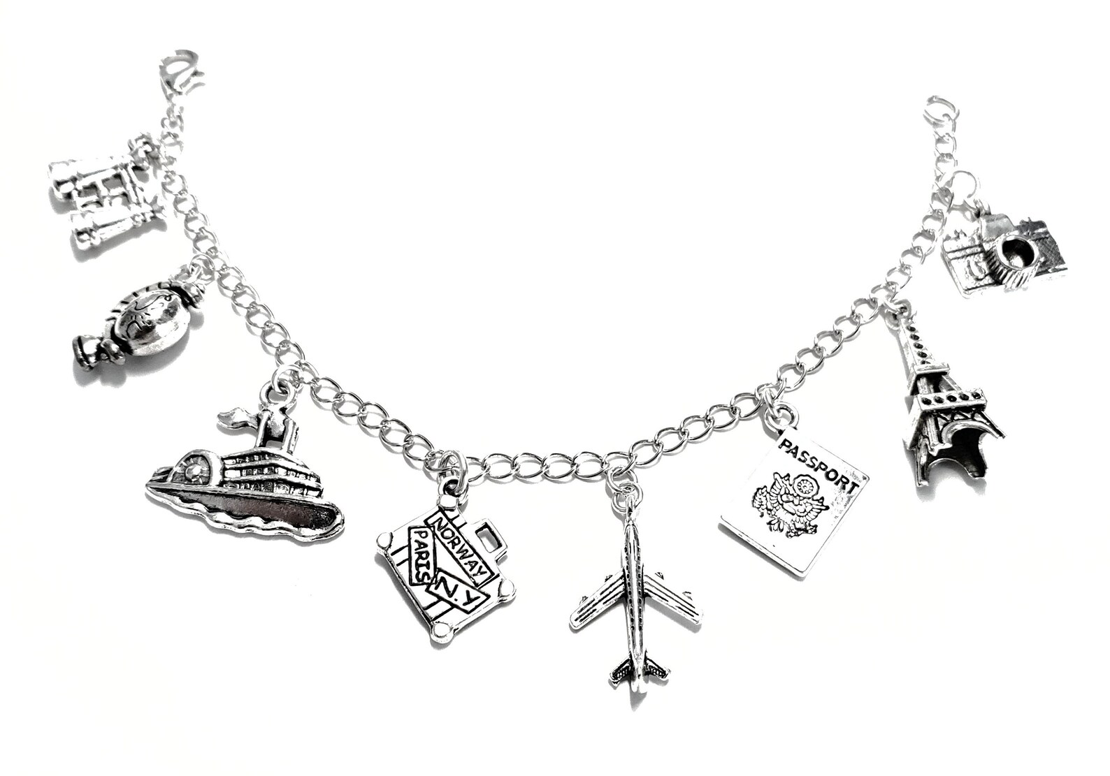 Travel Bracelet or Travel Necklace Travel Charm Bracelet - Etsy