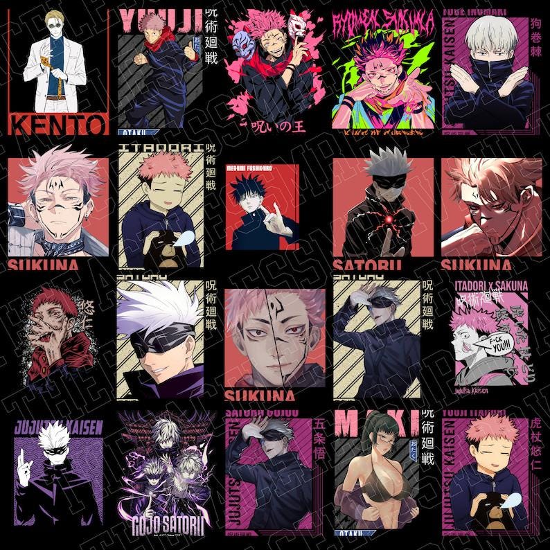 500 Jujutsu Kaisen Bundle Png Designs With CLEAR Background, Jujutsu ...