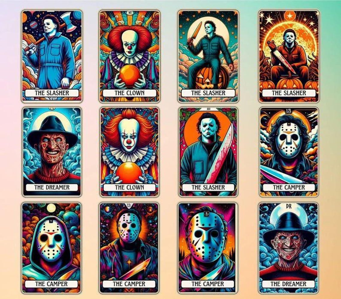 180 Horror Tarot Card Png Bundle, Tarot Card Png Bundle, Halloween ...