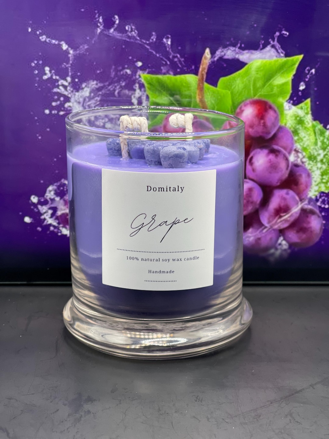 12 OZ Natural Organic Soy Candle ( Grape ) - Etsy