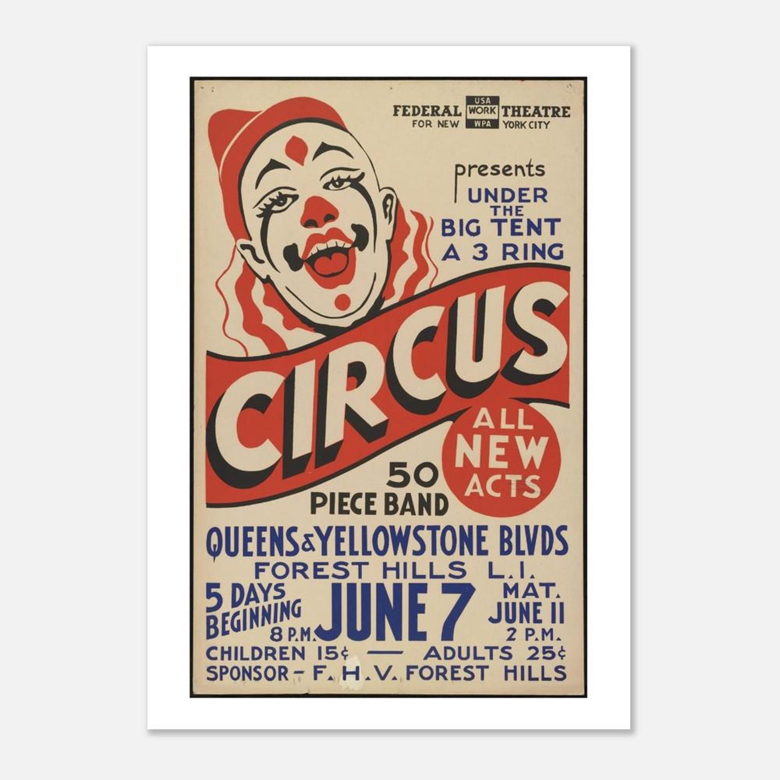 Vintage Federal Theatre Circus Poster - Etsy