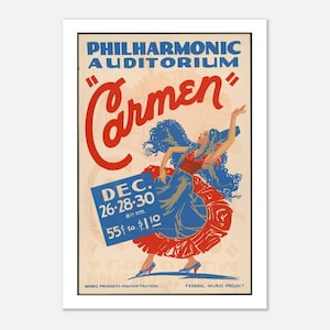 Vintage carmen Philharmonic Auditorium Poster - Etsy