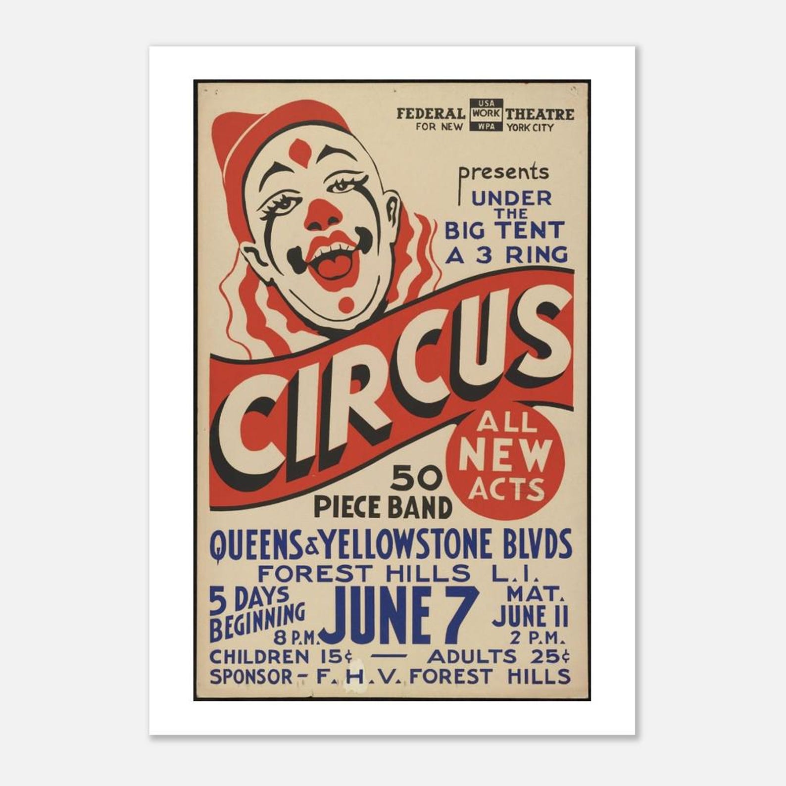 Vintage Federal Theatre Circus Poster - Etsy