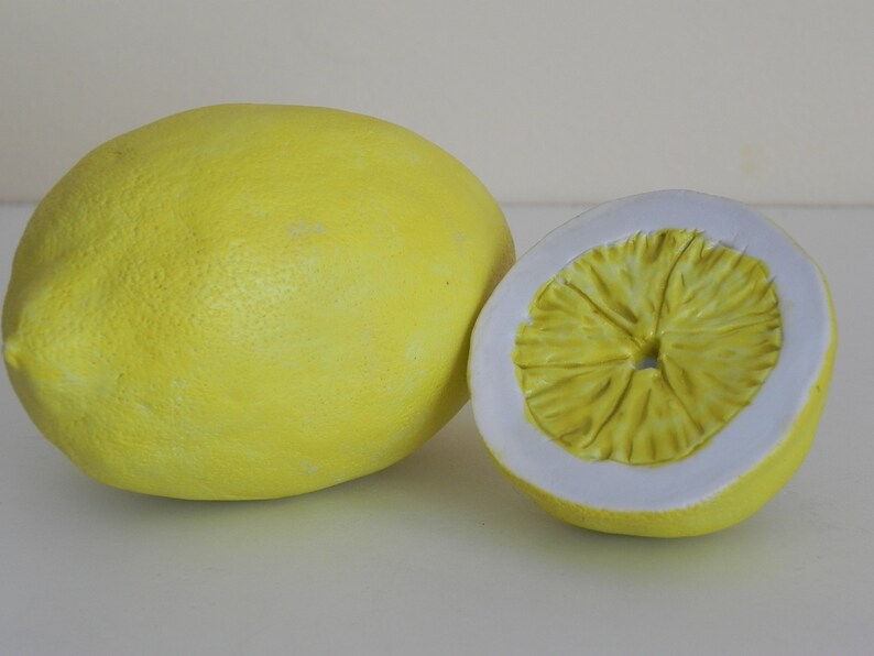 Large Porcelain Lemon Sculpture Faux Fruit Photo Stylist - Etsy