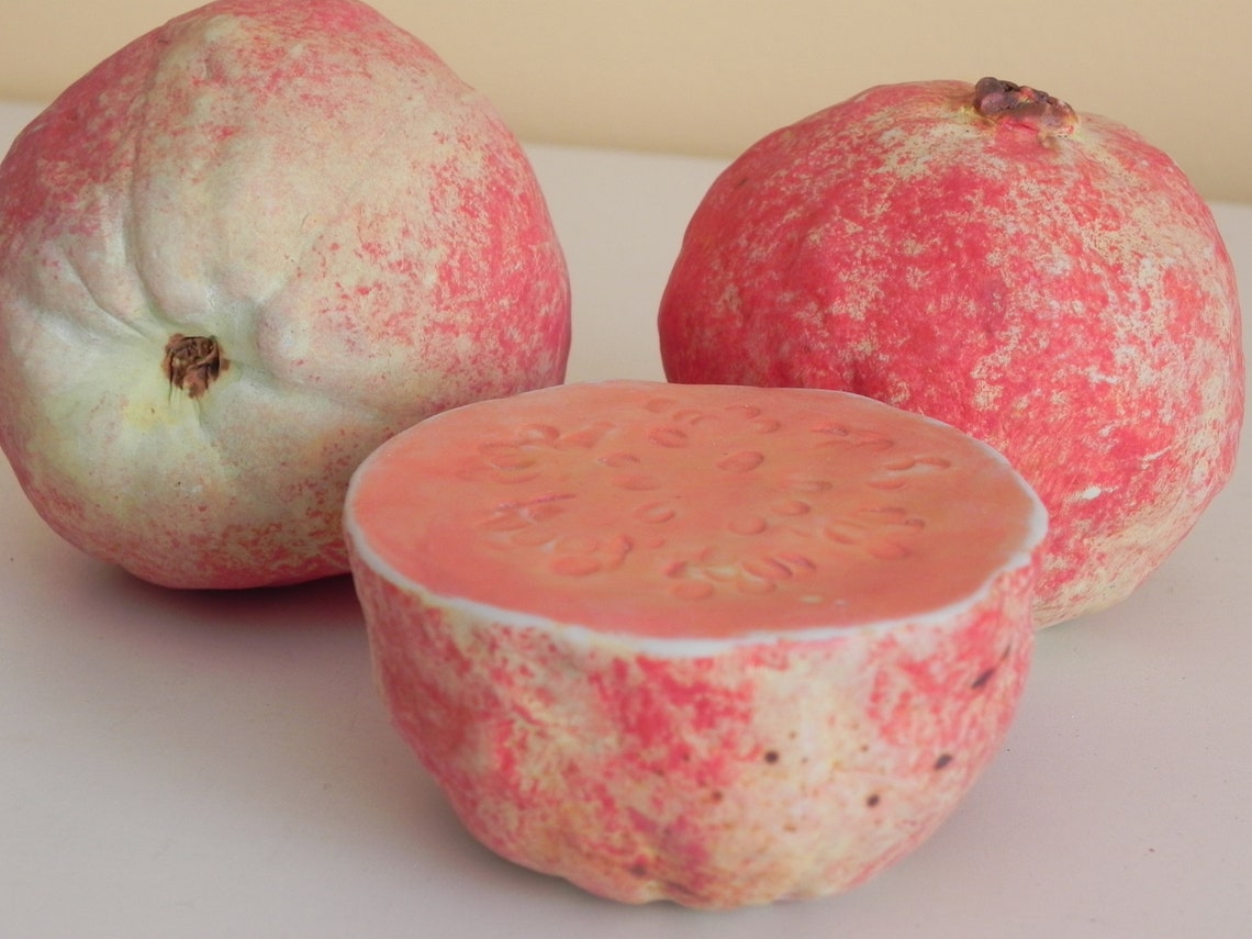 SALE 2 Whole Porcelain Guavas Faux Fruit Fake Food Food | Etsy