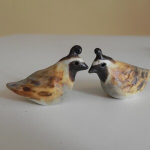 Tiny Ceramic Quail Family Miniature Birds - Etsy