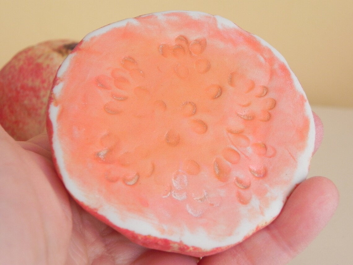 SALE 2 Whole Porcelain Guavas Faux Fruit Fake Food Food - Etsy
