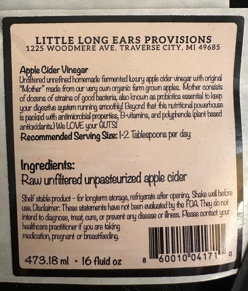 Luxury Apple Cider Vinegar - Etsy