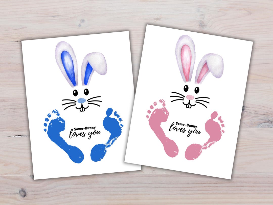 Easter Printable | "some-bunny Loves You" | Kids' Footprint Keepsake ...