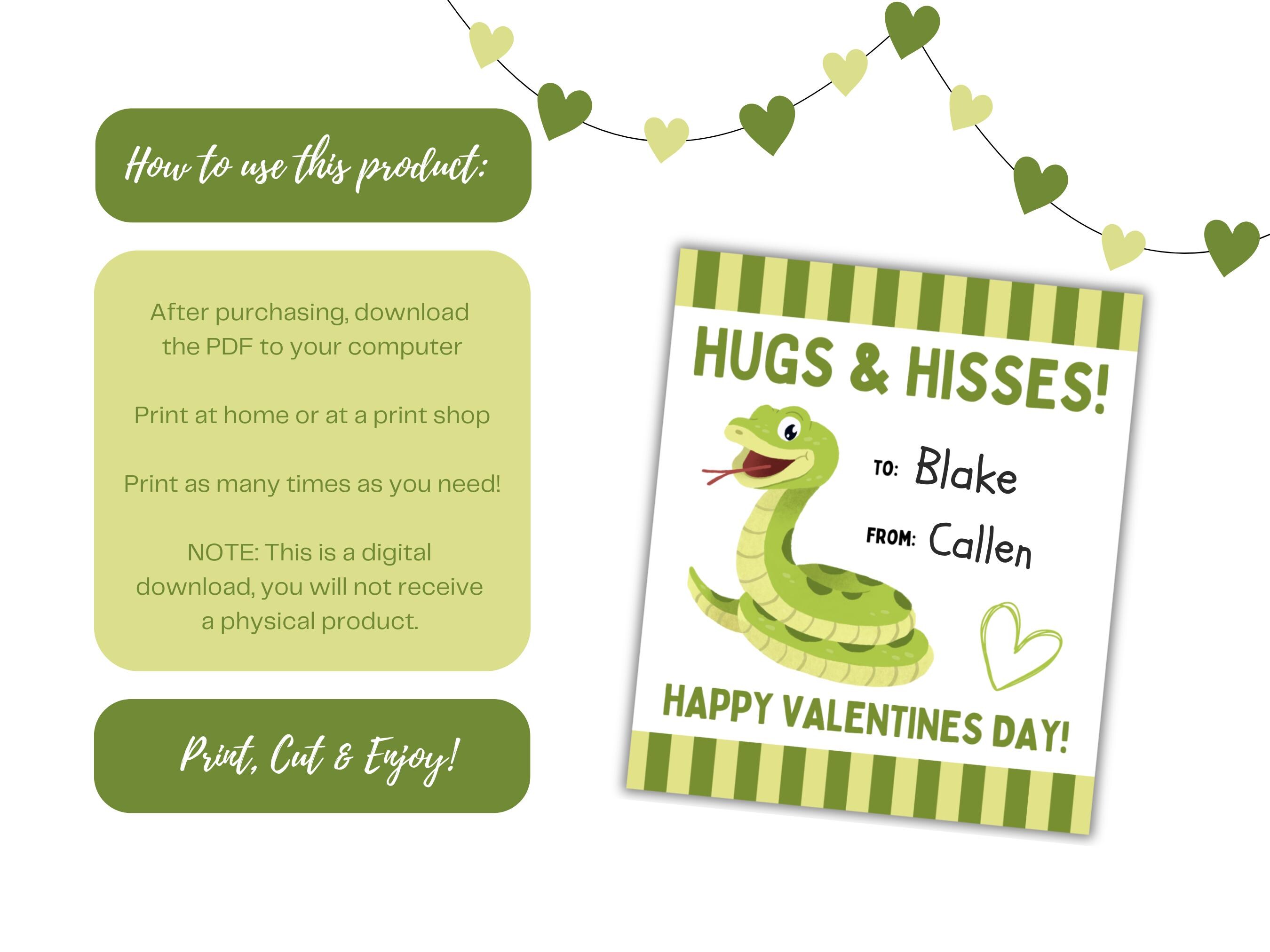 Printable Snake Valentine | Instant Download | PDF | Kids | Classroom ...