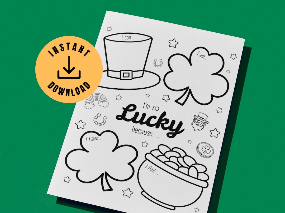 I'm so Lucky Because...worksheet Printable Kids St. Patrick's Day ...
