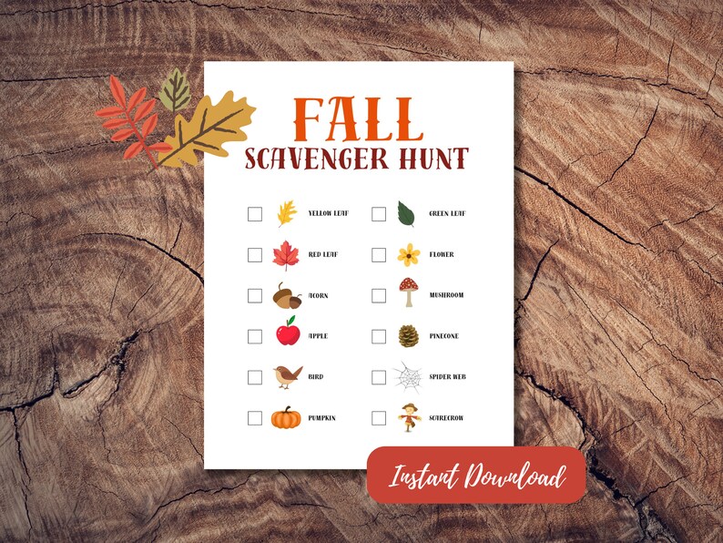 Fall Scavenger Hunt - Etsy