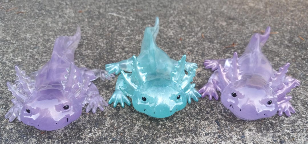 Axolotl Resin Figurine-handcrafted Adorable Amphibian Friends. - Etsy