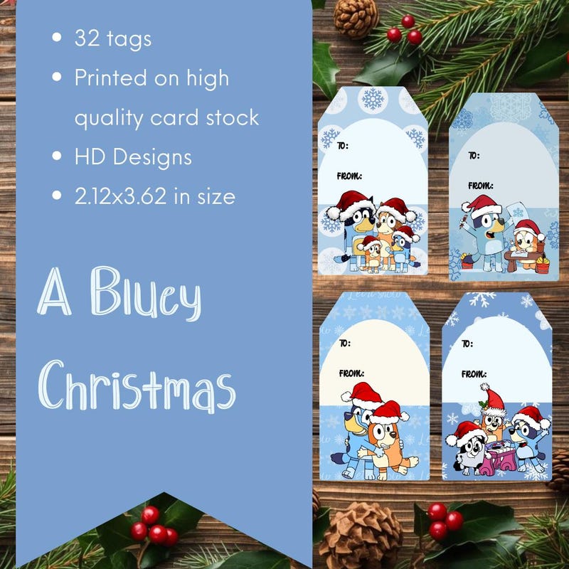 Bluey Holiday Stickers - Etsy UK