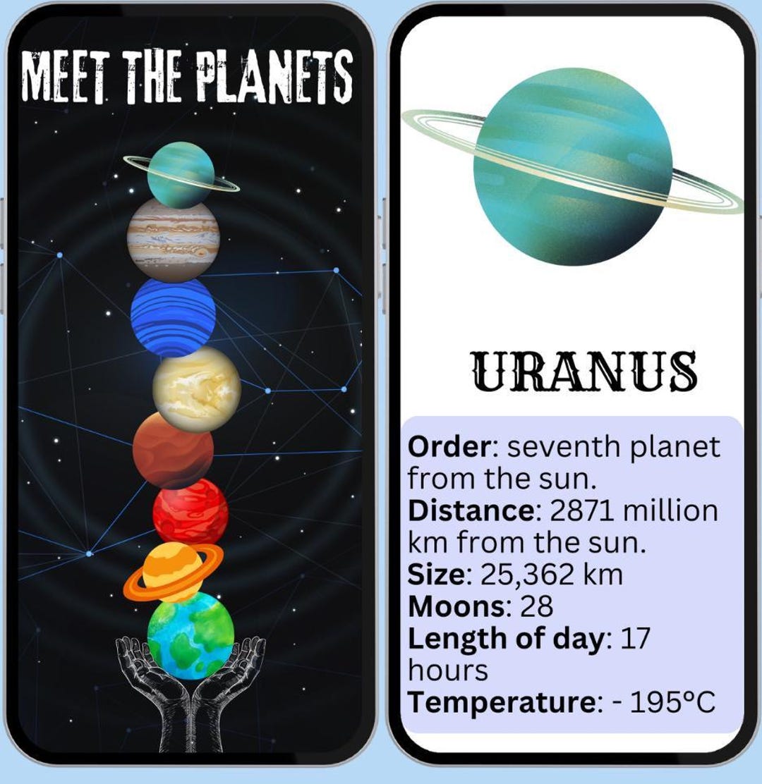 Space Flash Cards, Planet Facts for Kids - Etsy