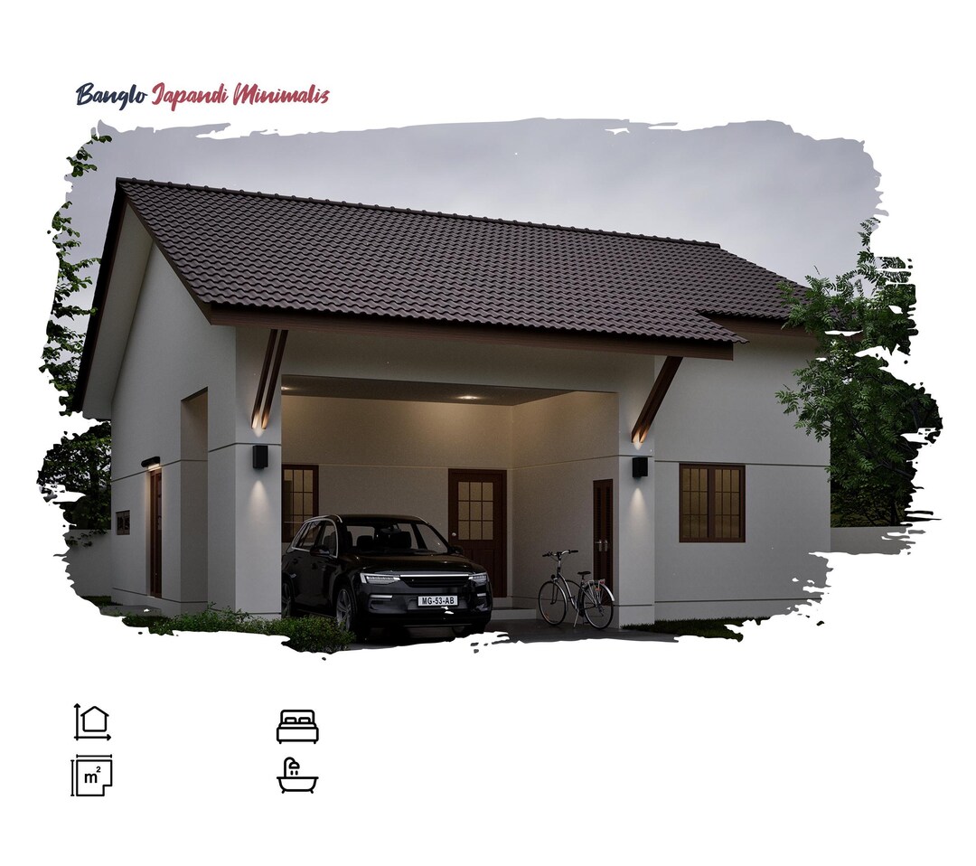 E-design - 005 - Banglo Design Japandi Milimalis (1090 Sqft) - Etsy