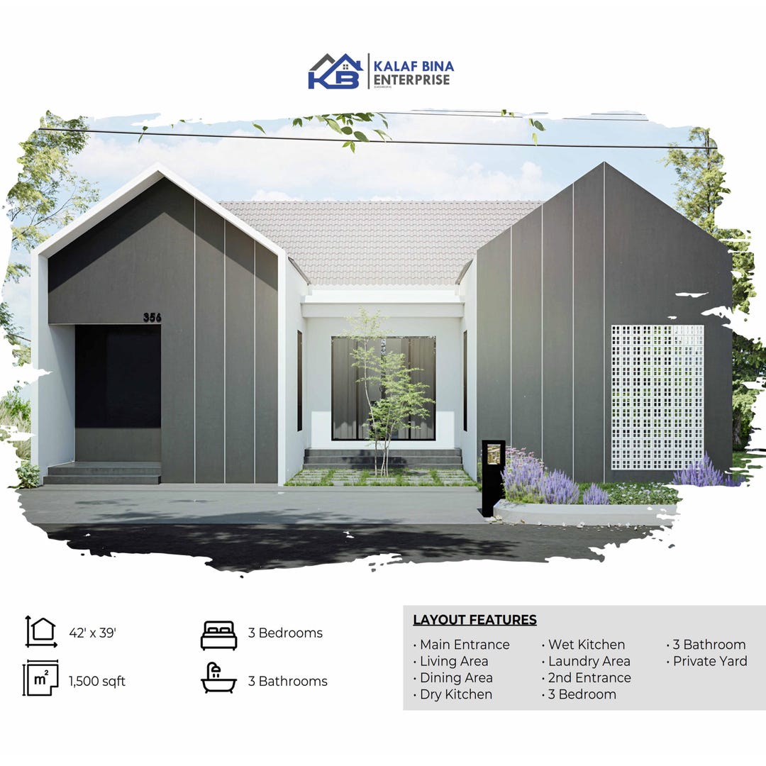 E-design - 001 - Banglo Design Scandinavian (1500 Sqft) - Etsy