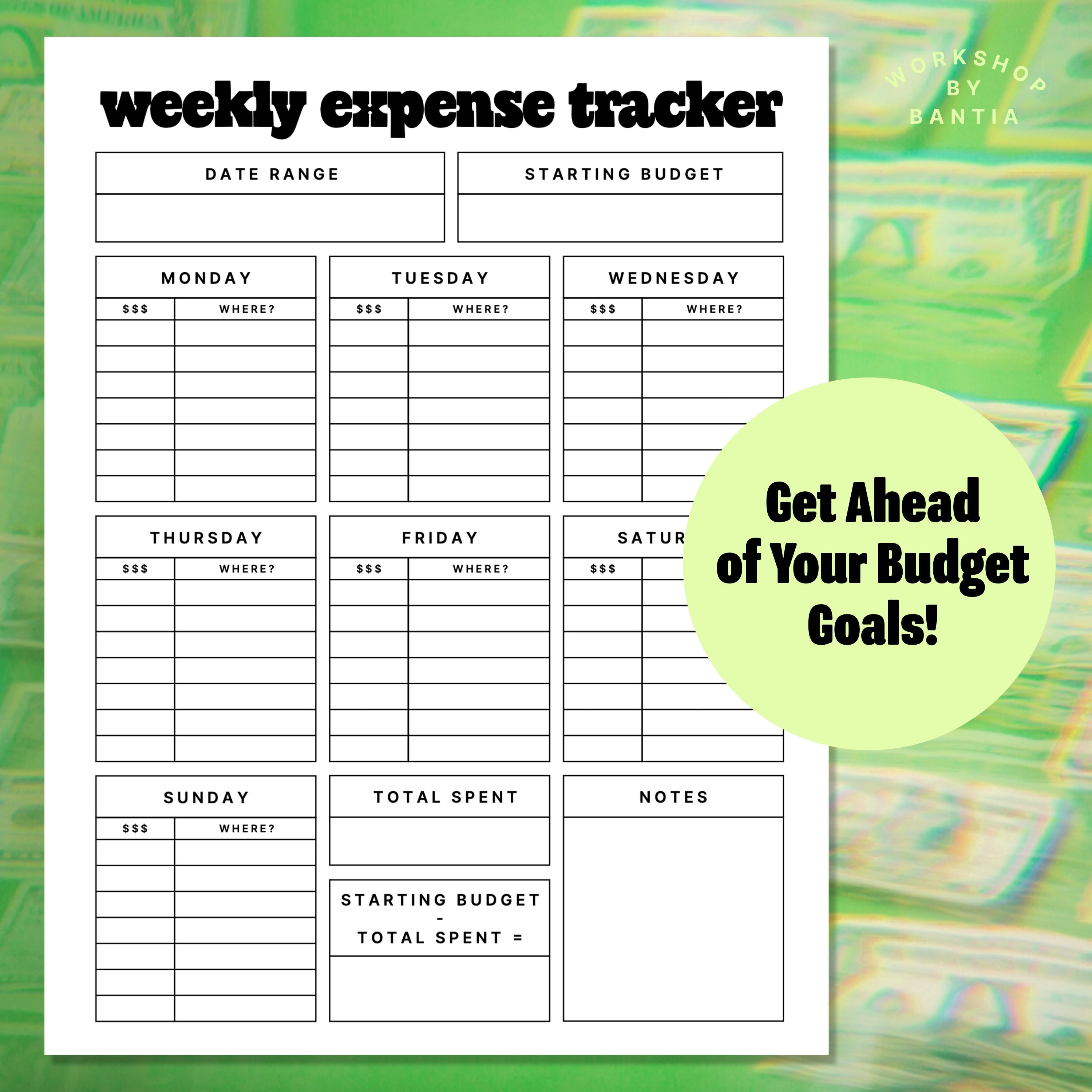 Printable Weekly Budget Tracker | A4, Letter & Half-letter | Easy-to ...