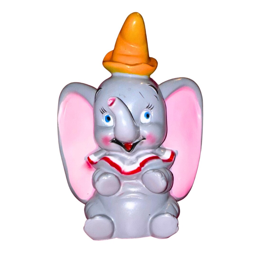 Vintage Dumbo Elephant Coin Bank — Disney Style Circus Elephant — Pink ...