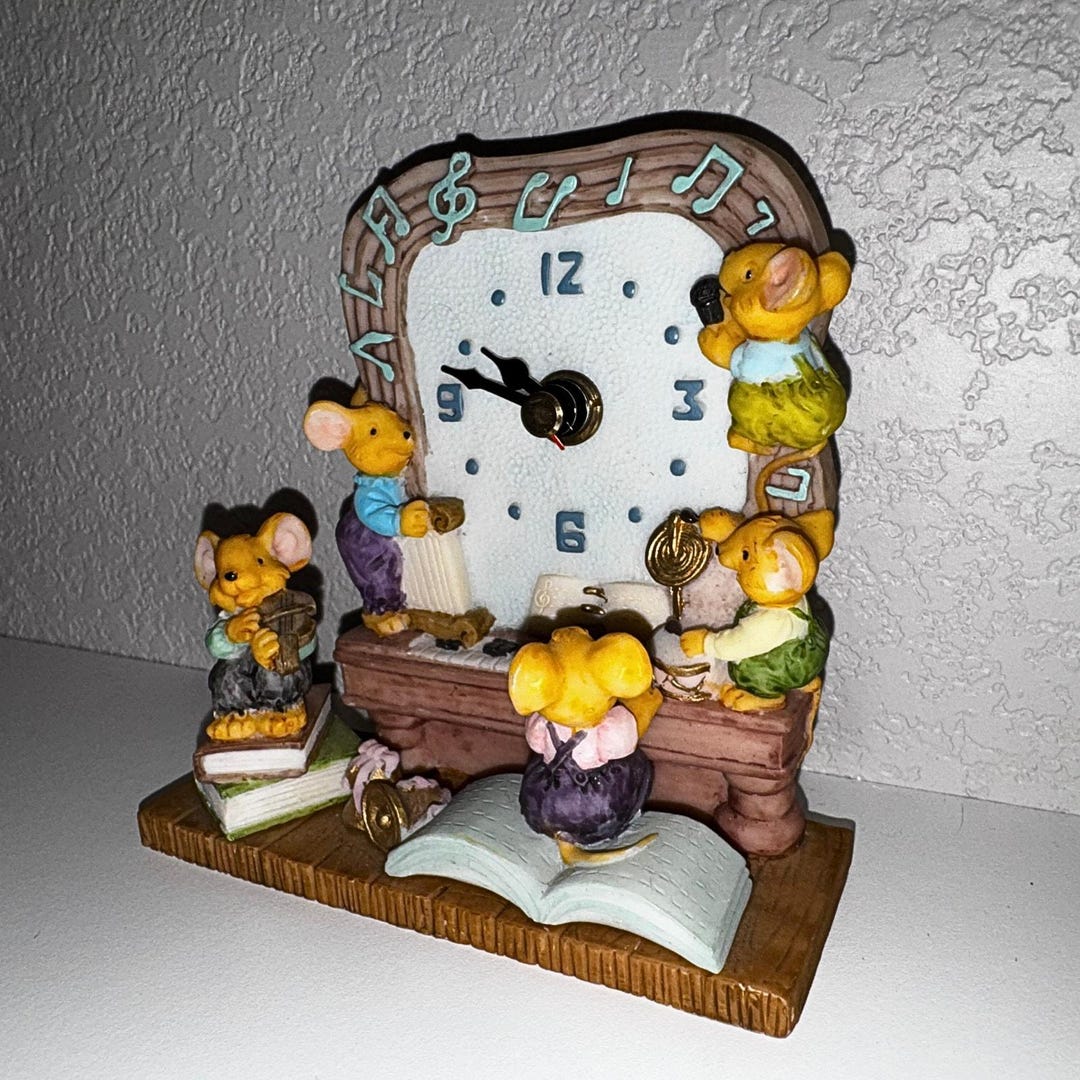 Vintage Musical Mice Clock Figurine – Teacher Mouse & Students Scene - Etsy