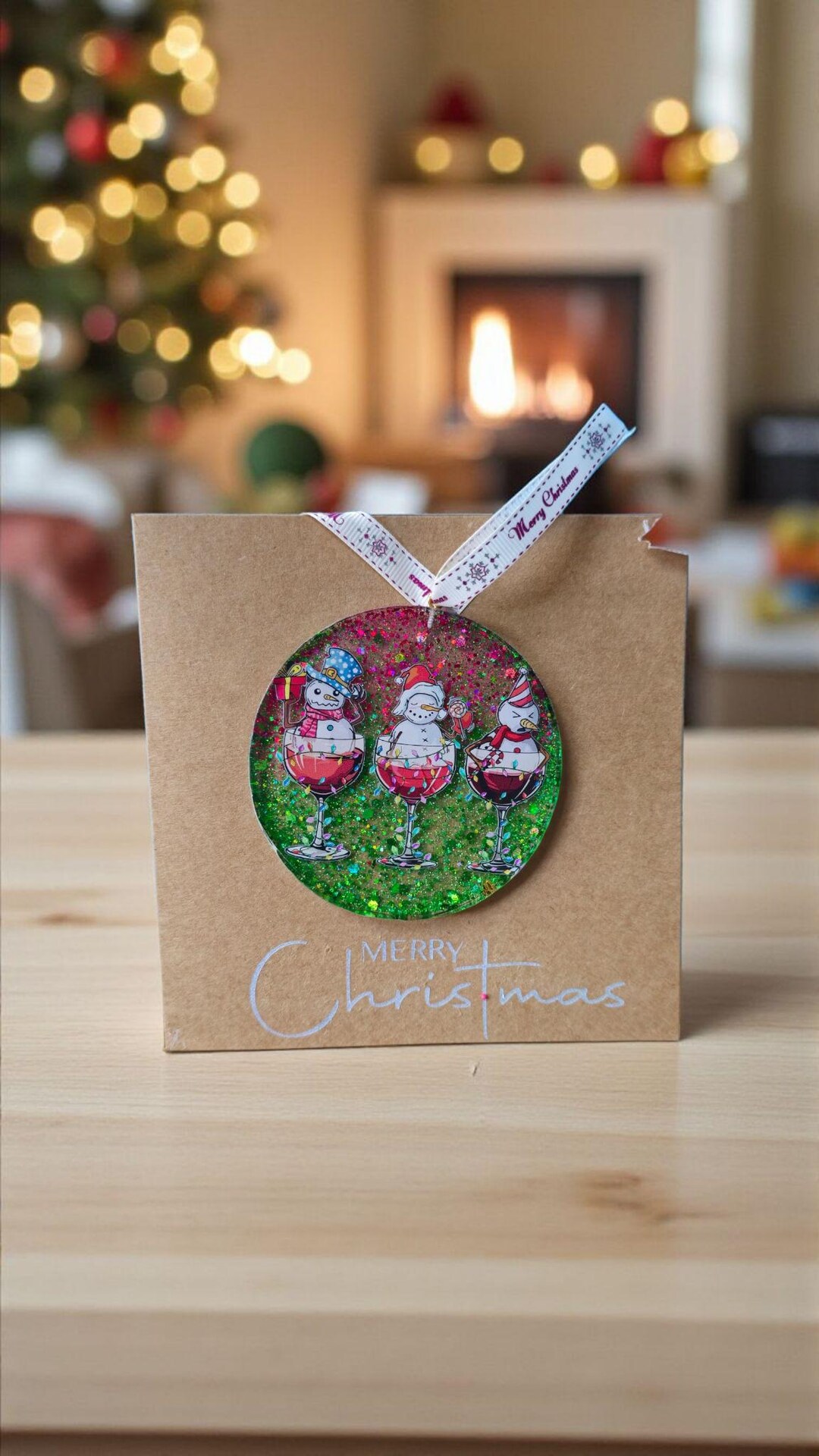 Christmas Boozy Snowmen Glitter Tree Decoration & Christmas Card - Etsy