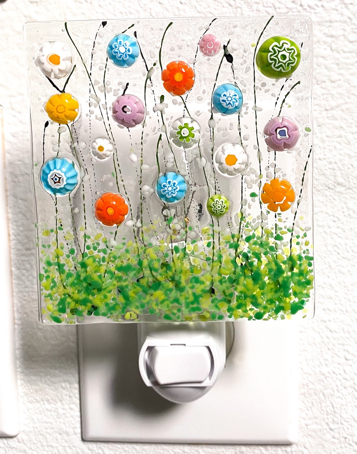 Citrus Blend Fused Glass Night Light Floral Glass Nightlight - Etsy