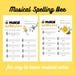 Musical Note Spelling Bee Piano Sheet Word Game for Learning Notes - Etsy