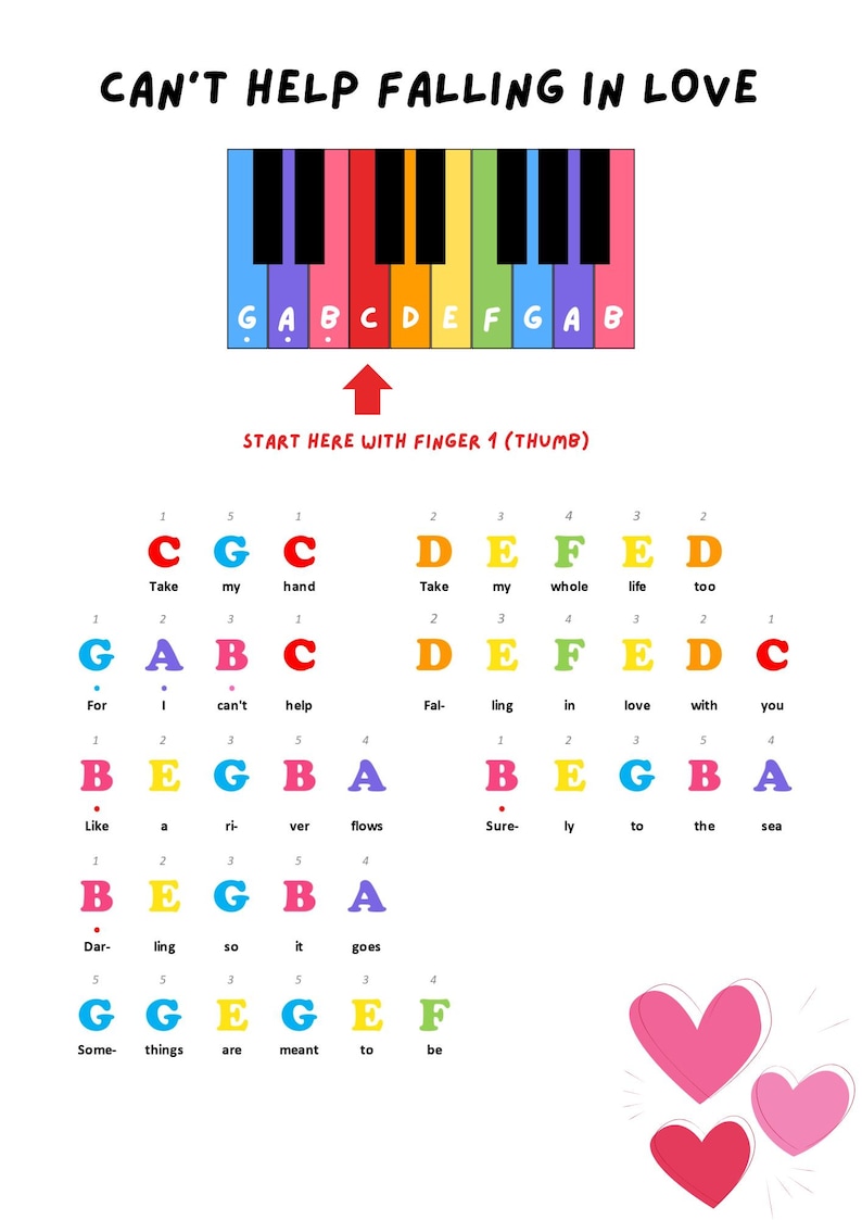 Cant Help Falling in Love - Easy Adult Song | Easy Love Song | Color ...