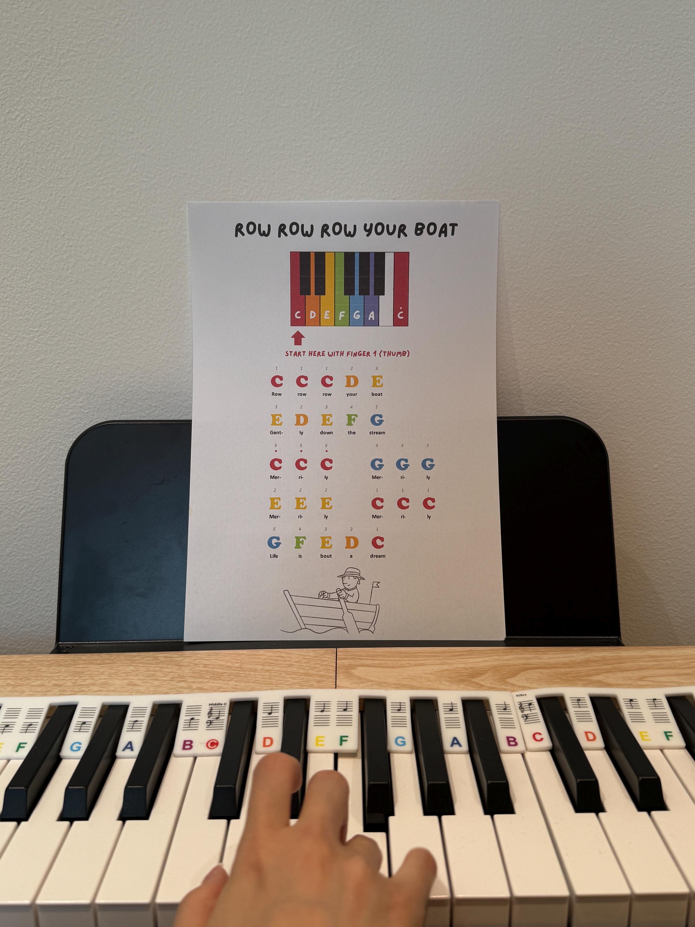 Row Row Row Your Boat - Color Coded Sheet Music With Musical Letter ...