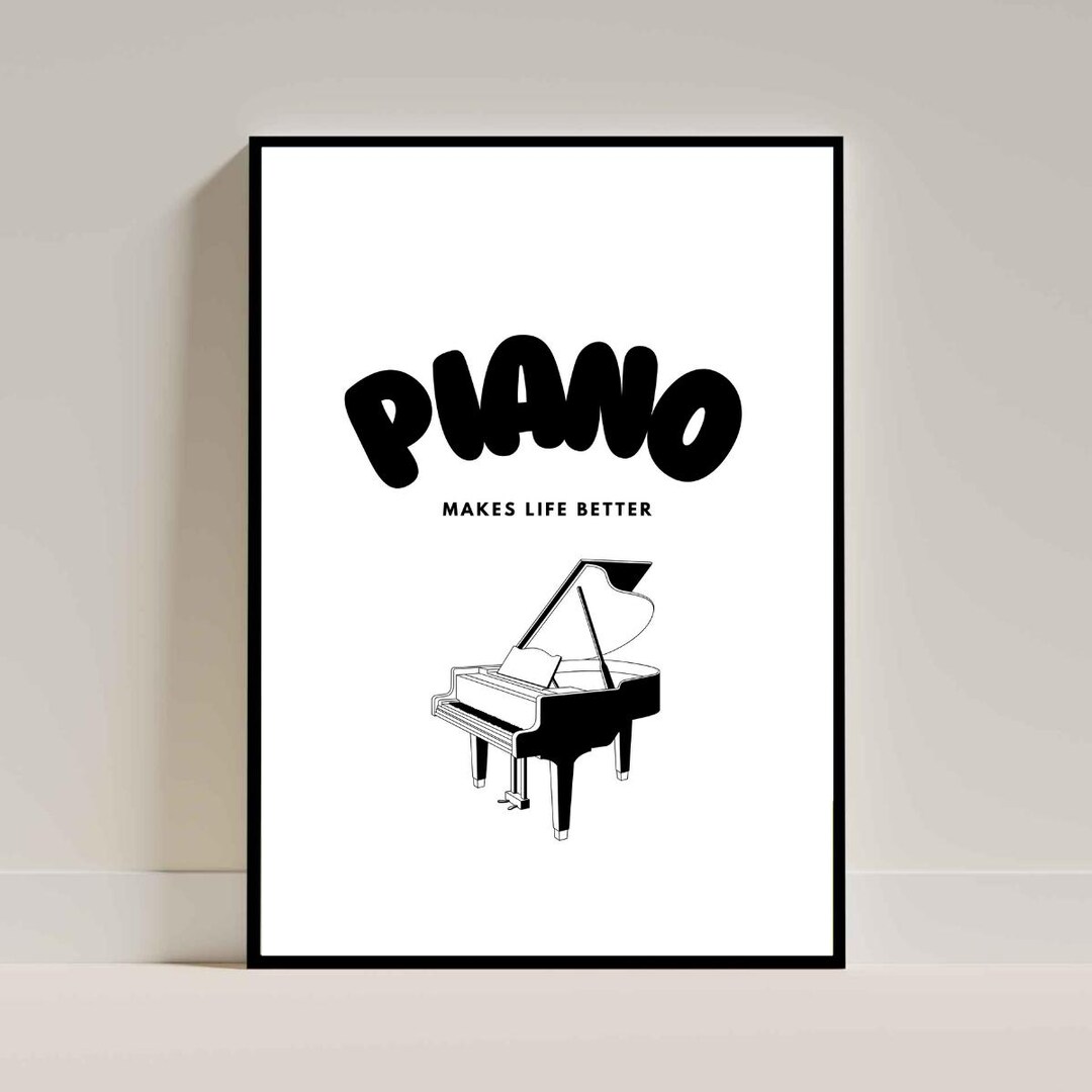 Music Art Print Minimalist - Printable Piano Illustration Poster - Etsy