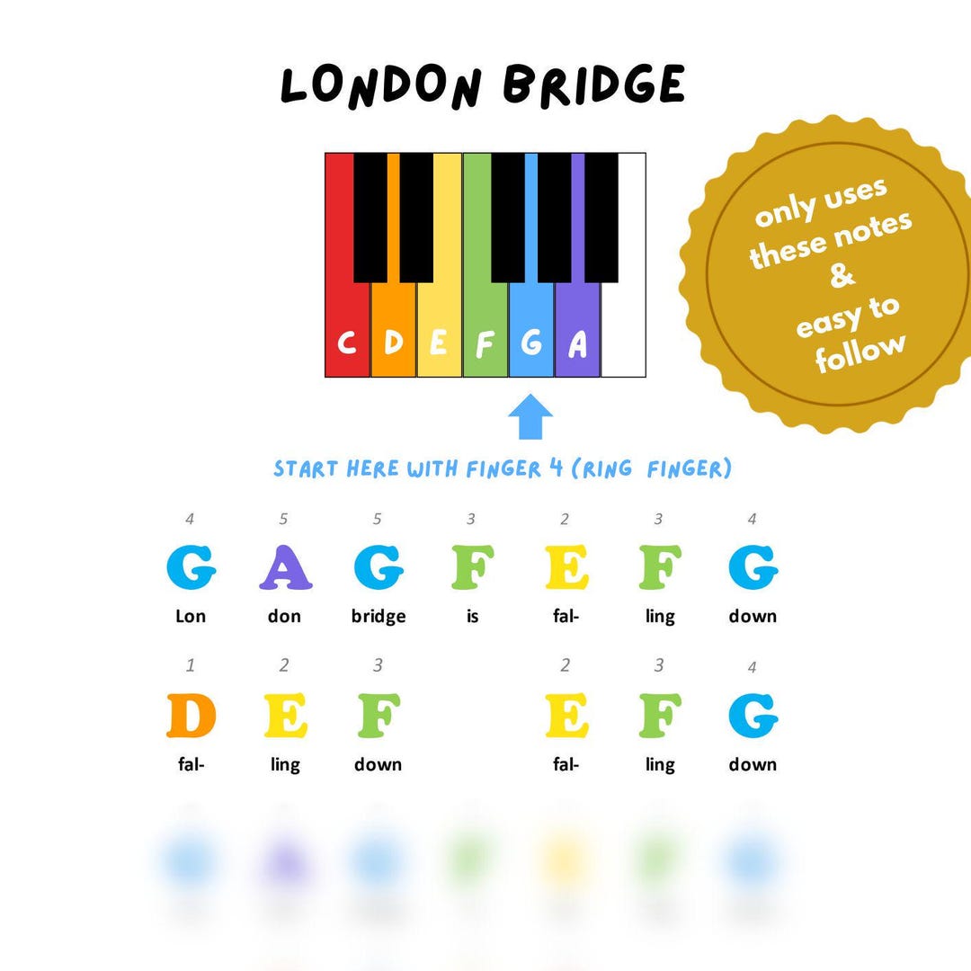 London Bridge - Color Coded Sheet Music With Musical Letter | Beginner ...