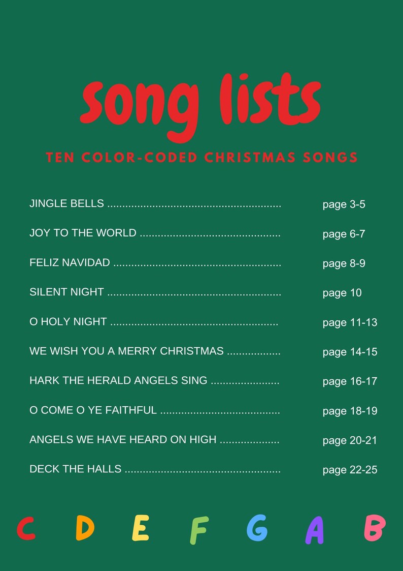 Christmas Song Book - 20 Most Popular & Easy Christmas Sheet Music - Etsy