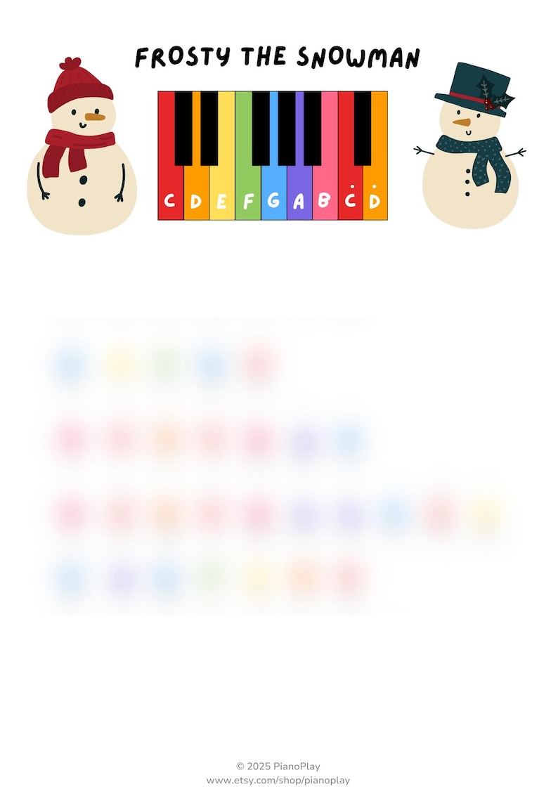 Frosty the Snowman - Easy Christmas Piano Keyboard Song | Kids Sheet ...