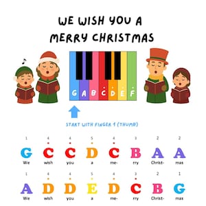 We Wish You a Merry Christmas Notes Piano - Etsy