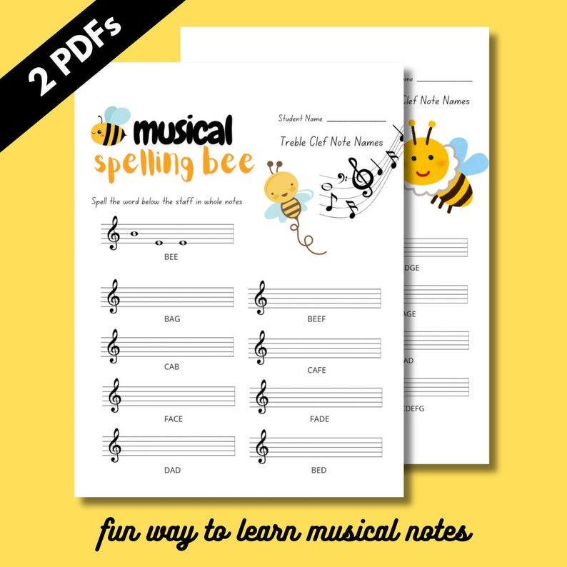 Musical Note Spelling Bee – Music Class Homework/quiz | Homeschool ...