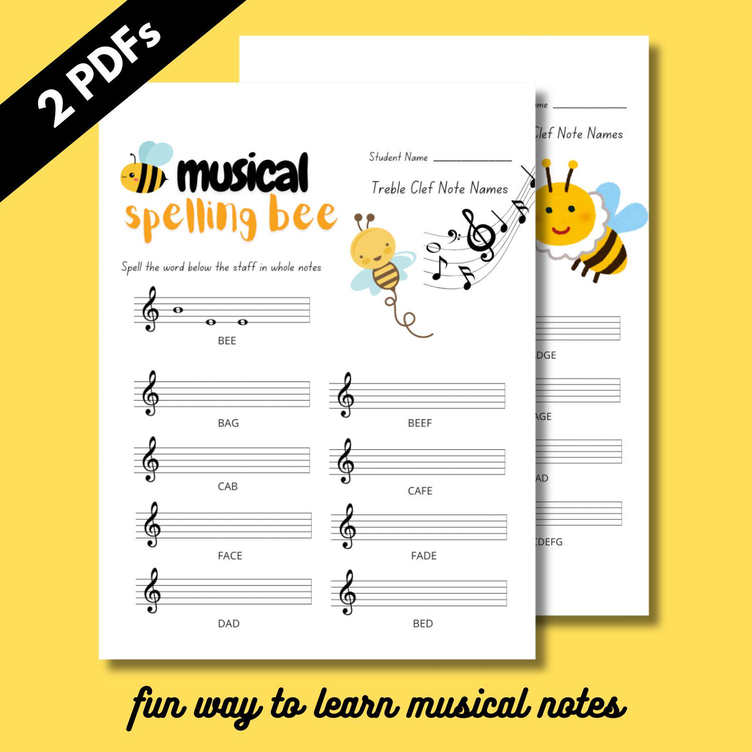 Musical Note Spelling Bee – Music Class Homework Quiz Template ...