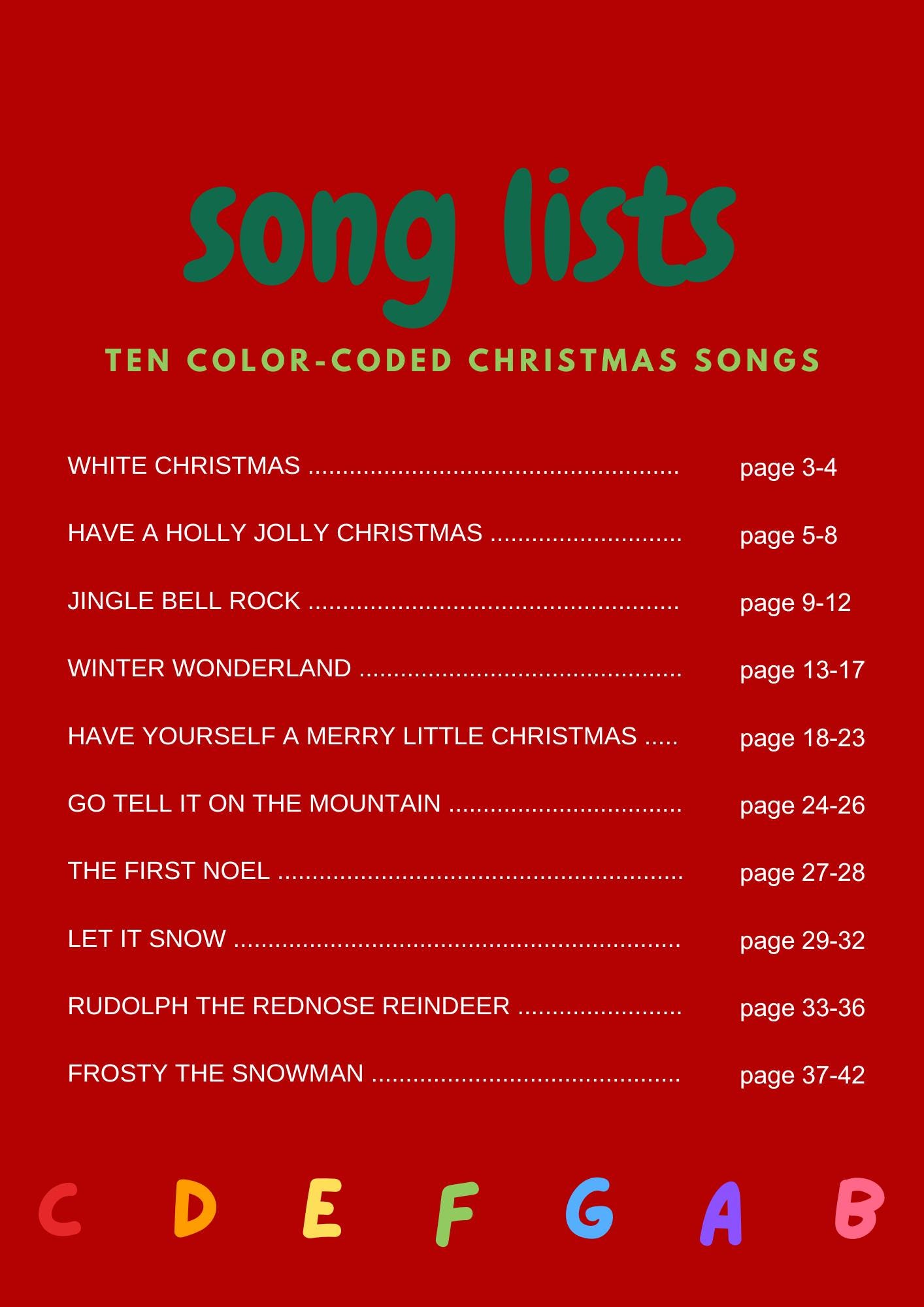 Christmas Song Book - 20 Most Popular & Easy Christmas Sheet Music - Etsy