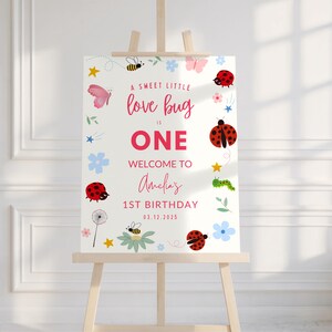 Love Bug 1st Birthday Welcome Sign | Ladybug Birthday Sign | Sweet Love ...